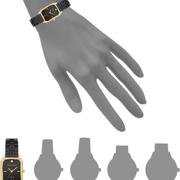 Buy Online Anne Klein Quartz Analog Black Dial Ceramic Strap Watch for ...