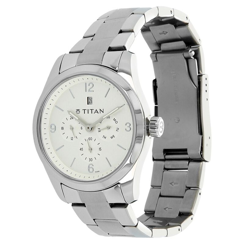 Buy Online Titan Quartz Analog Silver Dial Stainless Steel Strap Watch ...