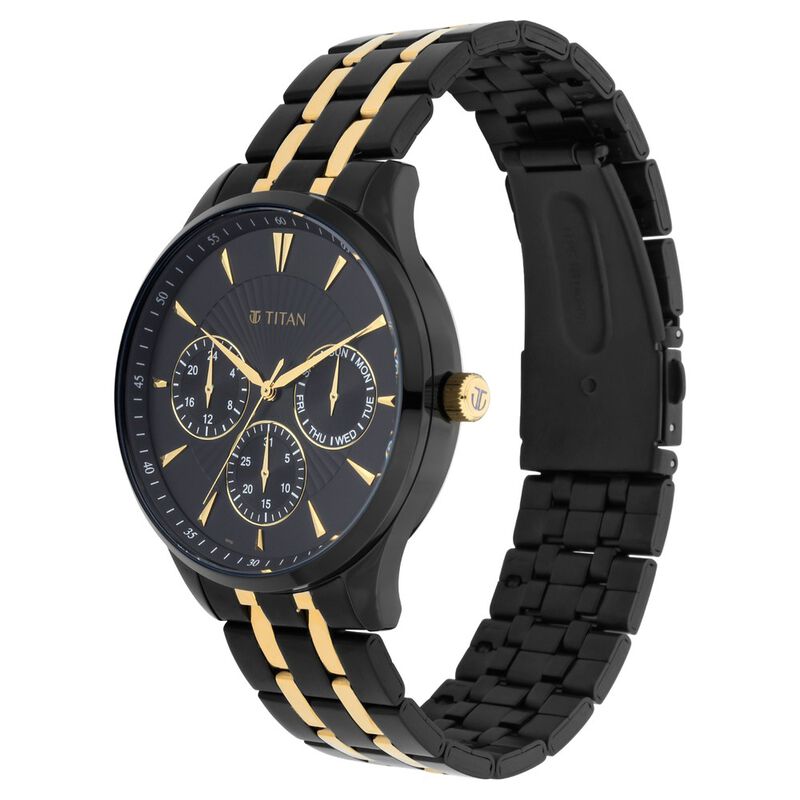 Buy Online Titan Regalia Opulent Black Dial Quartz Multifunction ...