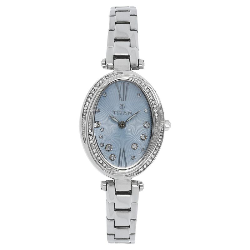 Buy Online Titan Quartz Analog Blue Dial Stainless Steel Strap Watch ...