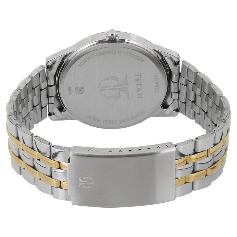 Buy Online Titan Metal Silver Analog with Day and Date Stainless Steel ...