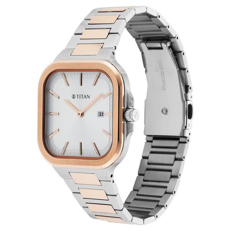 Buy Online Titan Classique Slim Square Quartz Analog with Date Silver ...