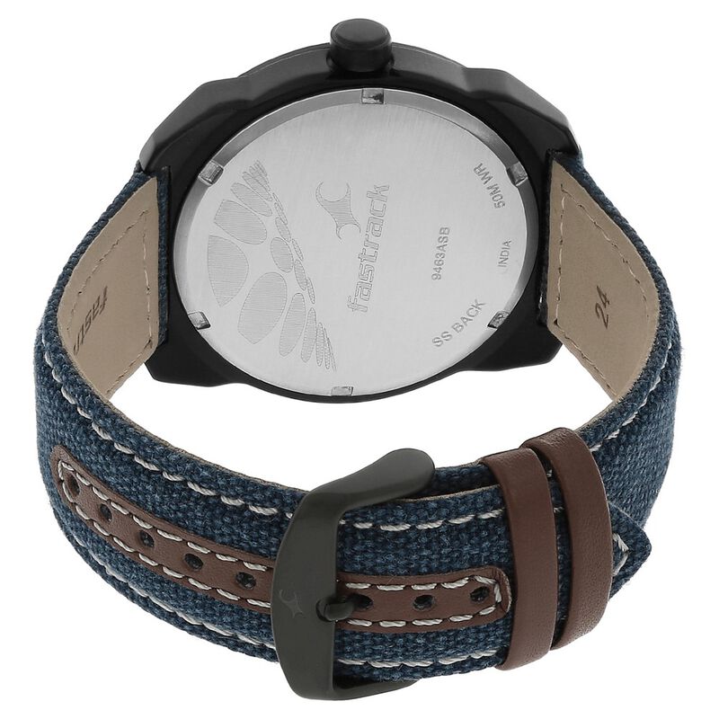 Buy Online Fastrack Quartz Analog Blue Dial Fabric Strap Watch for Guys ...