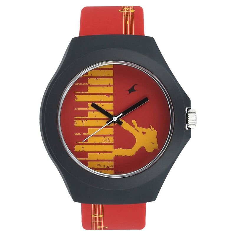 Buy Online Fastrack Tees Quartz Analog Red Dial Polyurethane Strap ...