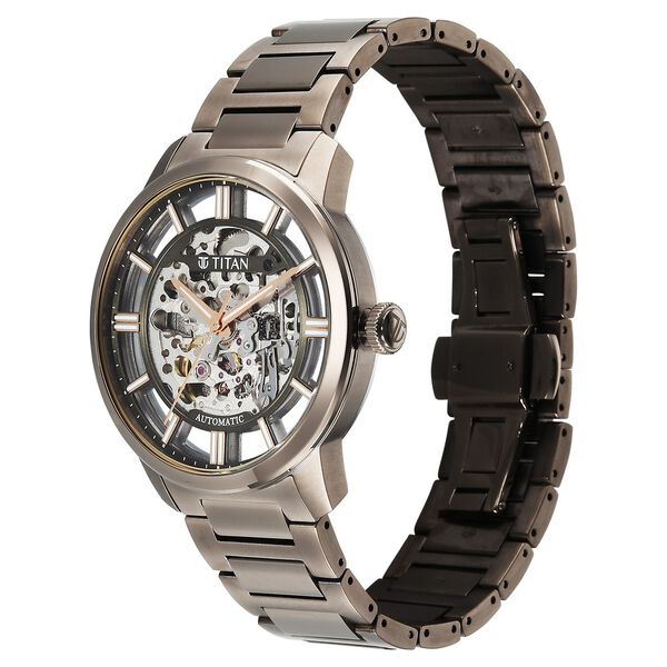 Buy Online Titan See-Through Skeletal Automatic Analog with Black Dial ...