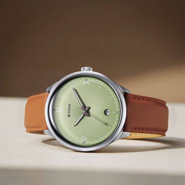 Buy Online Titan Timeless Treasures Quartz Analog with Date Green Dial ...