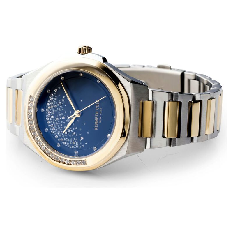 Buy Online Kenneth Cole Quartz Analog Black Dial Stainless Steel Strap ...