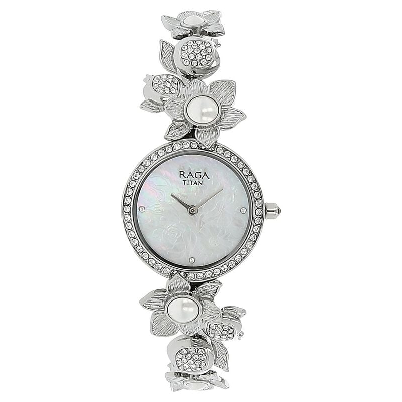 Buy Online Titan Raga Aurora Mother of Pearl Dial Women Watch With Metal Strap - nk95043sm01 | Titan