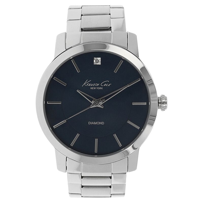 Buy Online Kenneth Cole Quartz Analog Blue Dial Stainless Steel Strap ...