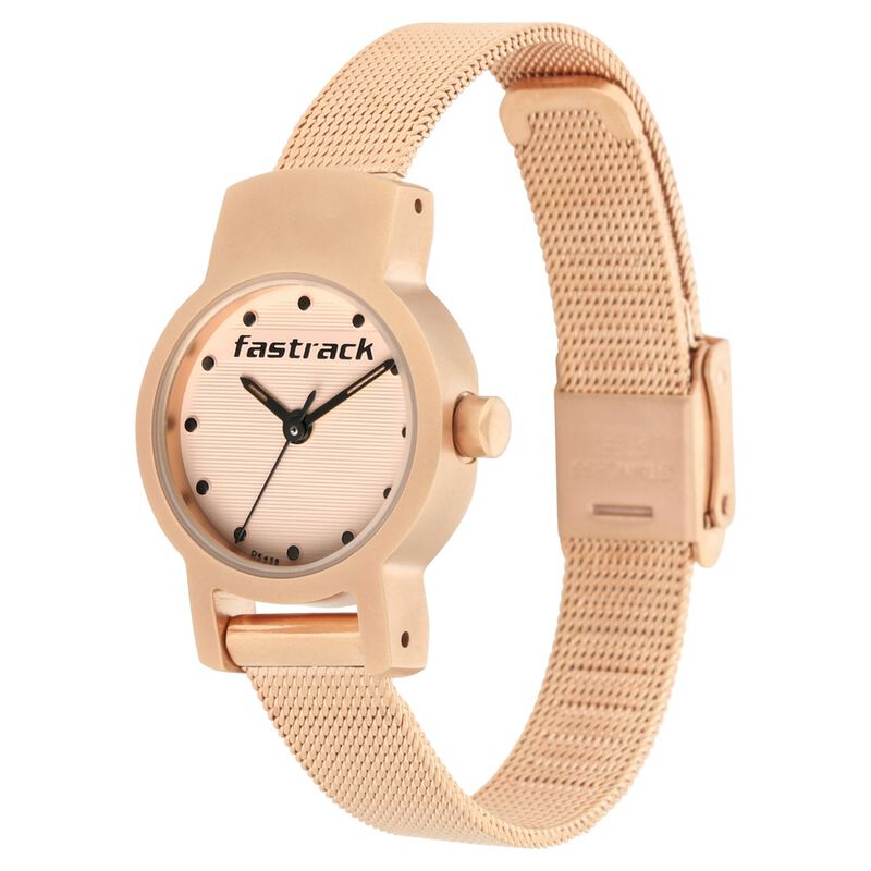 Buy Online Fastrack Hitlist Quartz Analog with Date Rose Gold Dial ...