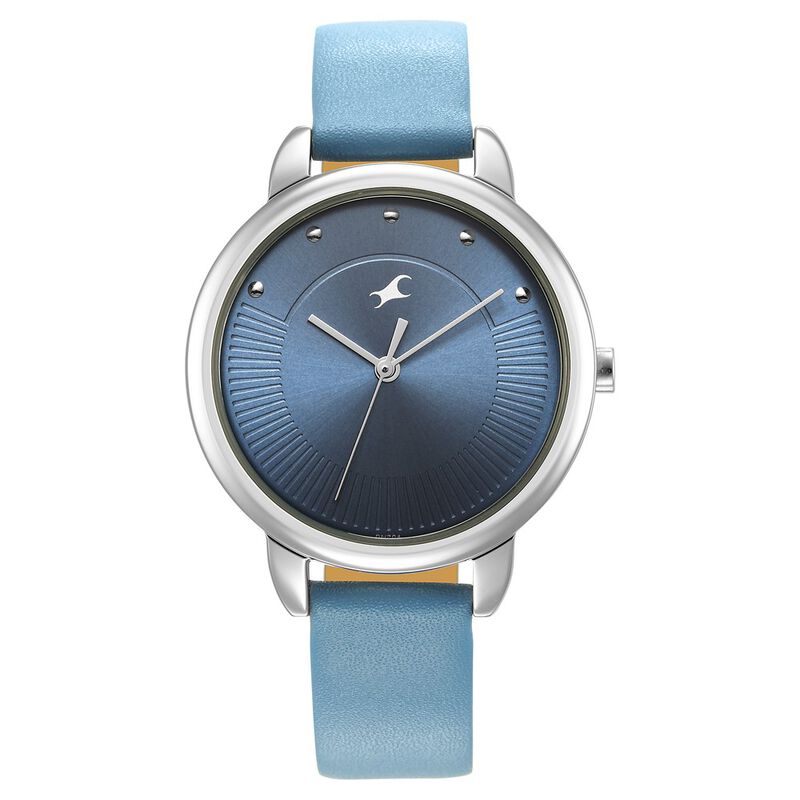 Buy Online Fastrack Stunners Quartz Analog Blue Dial Leather Strap ...