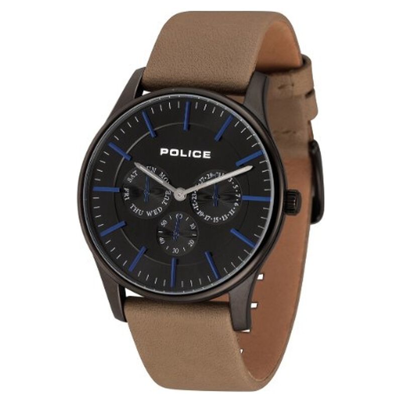 Buy Online Police Quartz Analog Black Dial Leather Strap Watch for Men ...
