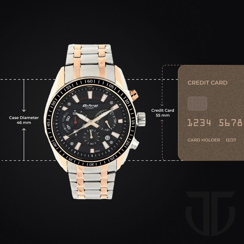 Buy Online Titan Octane Black Chronograph Stainless Steel Strap watch ...