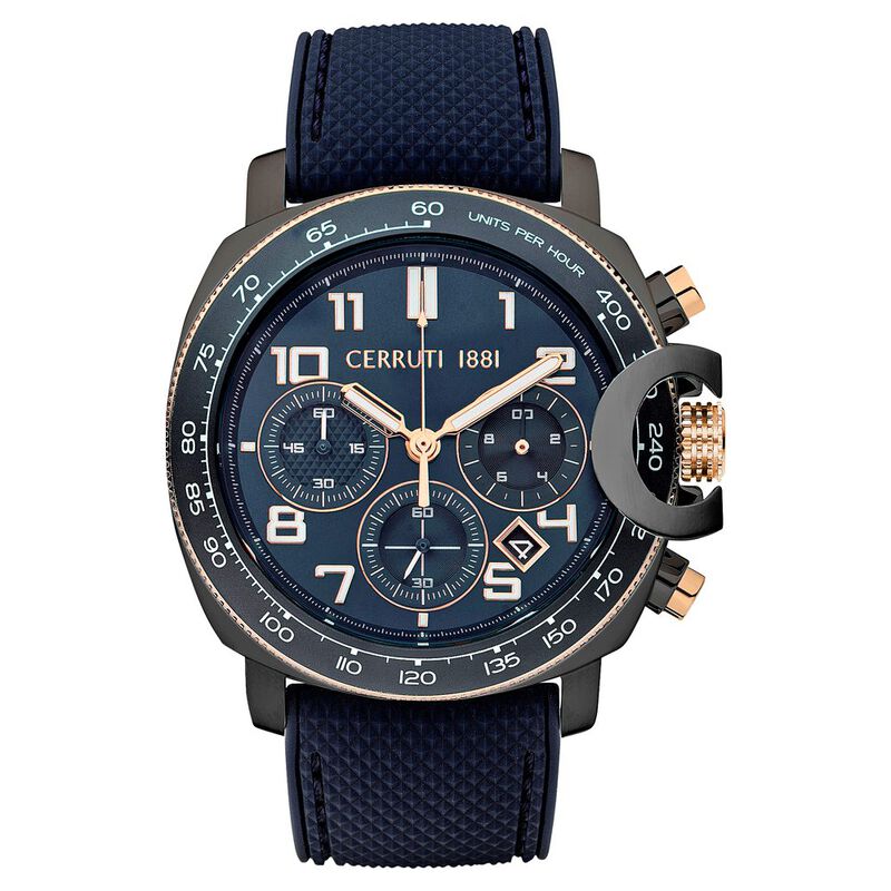 Buy Online Cerruti 1881 Blue Dial Silicone Strap Watch for Men ...