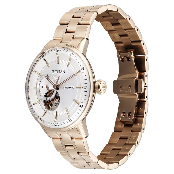 Buy Online Titan Orbital Open Heart Automatic Analog with White Dial ...