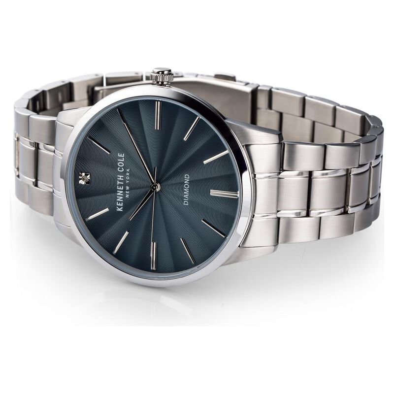 Buy Online Kenneth Cole Blue Dial Stainless Steel Strap Watch For Men ...