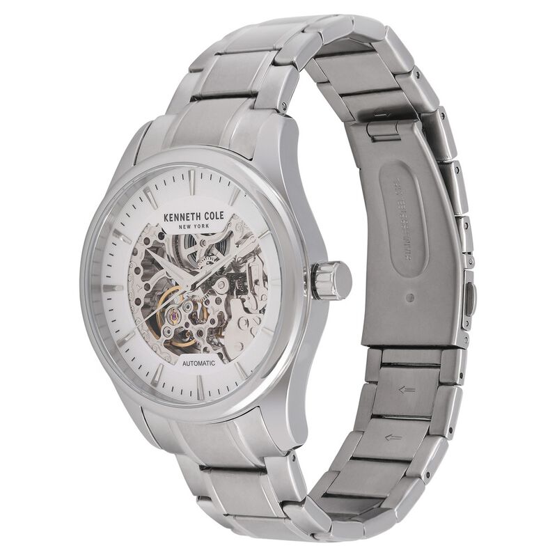 Buy Online Kenneth Cole Automatic Silver Dial Stainless Steel Strap ...