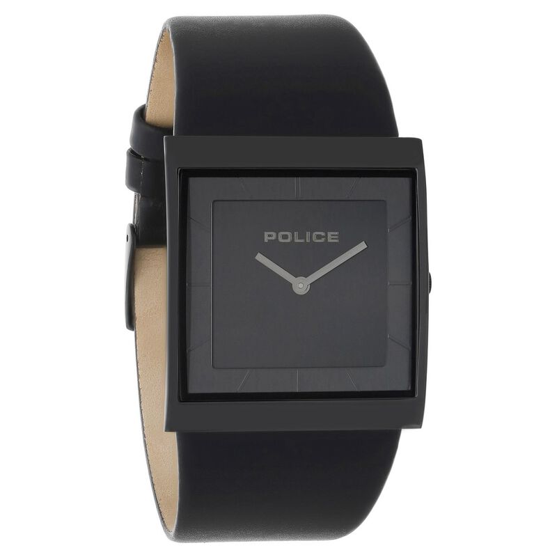 Buy Online Police Quartz Analog Black Dial Leather Strap Watch for Men ...