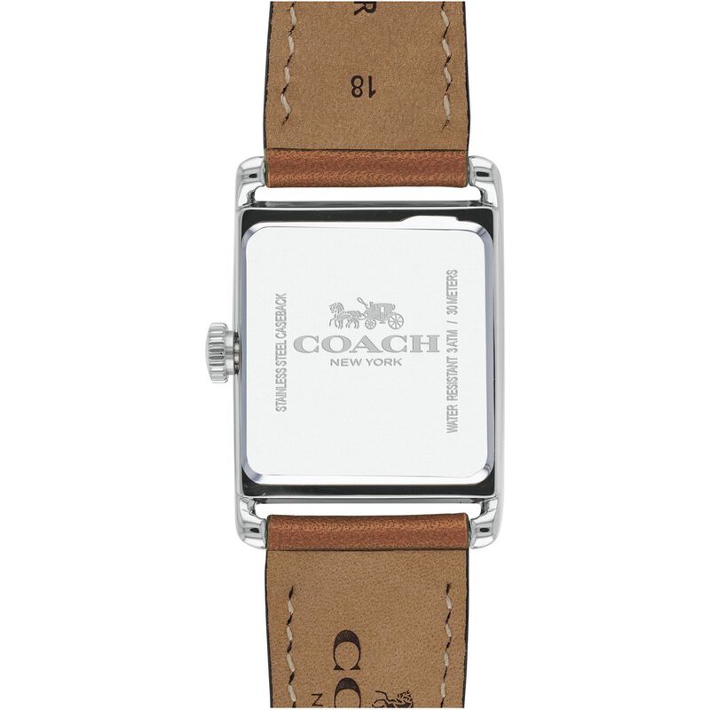 Buy Online Coach Quartz Analog Off White Dial Leather Strap Watch for ...