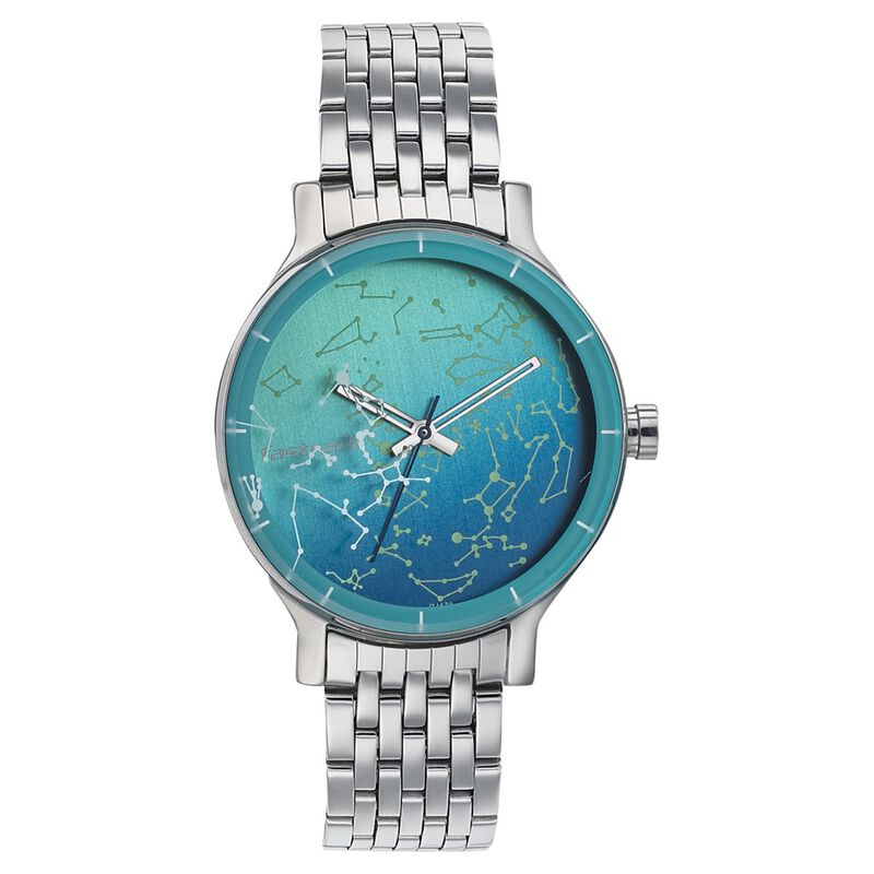 Buy Online Fastrack Space Rover Quartz Analog Blue Dial Stainless Steel ...