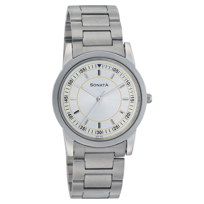 Buy Online Sonata Quartz Analog Silver Dial Strap Watch for Men ...