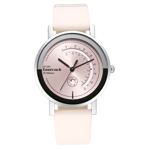 Buy Online Fastrack Wear Your Look Quartz Analog with Day and Date Pink ...
