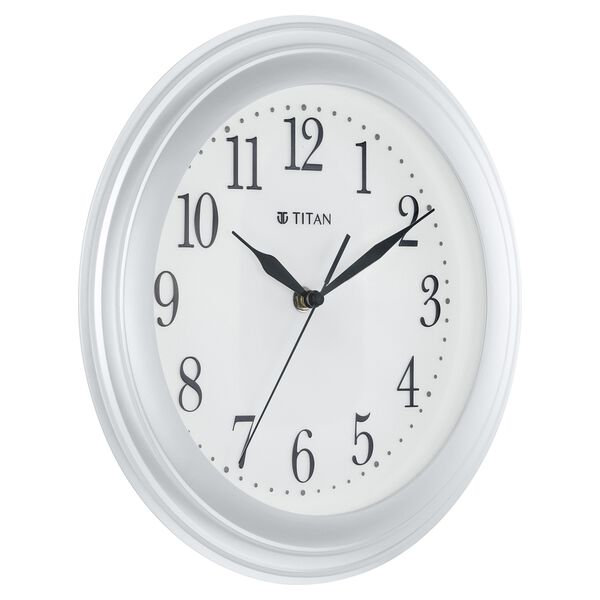 Buy Online Titan Classic White Wall Clock with Silent Sweep Technology ...