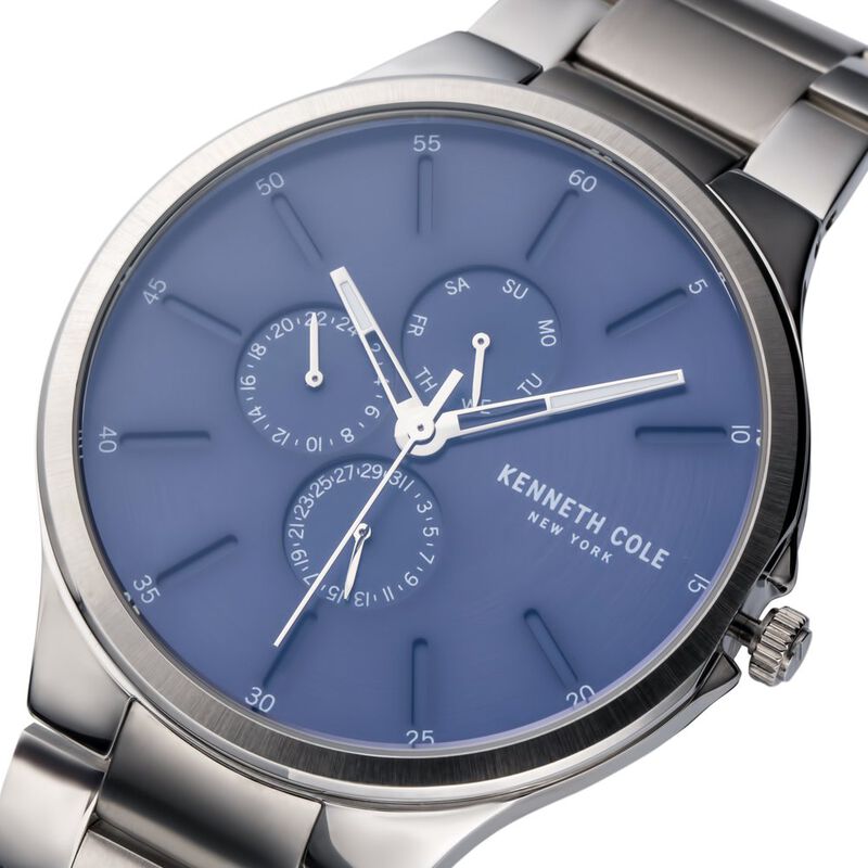 Buy Online Kenneth Cole Blue Dial Stainless Steel Strap Watch For Men ...