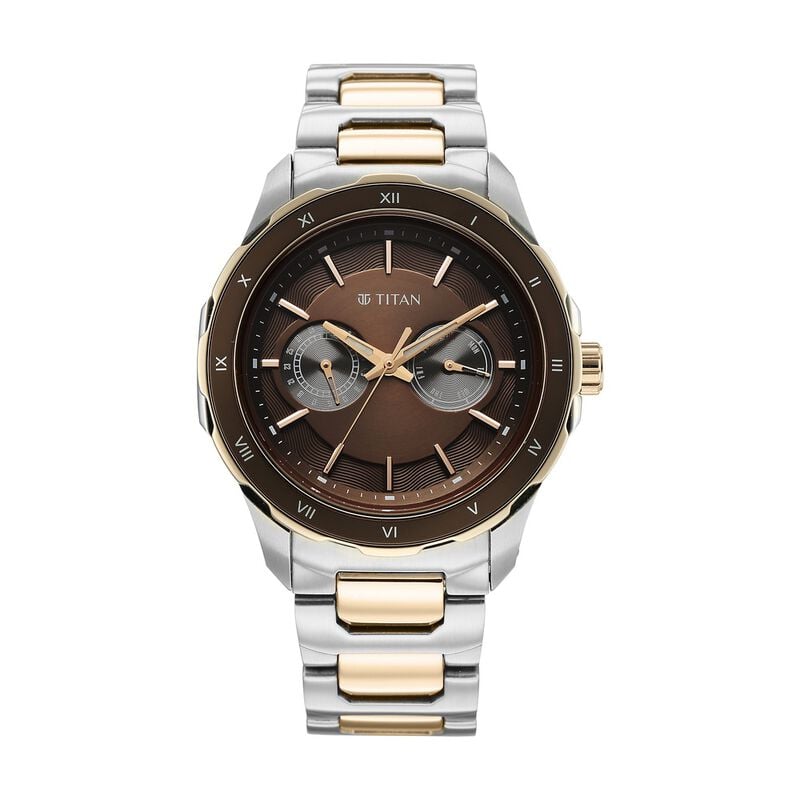 Buy Online Titan Regalia Opulent Two-Eye Multifunction Brown Panda Dial ...