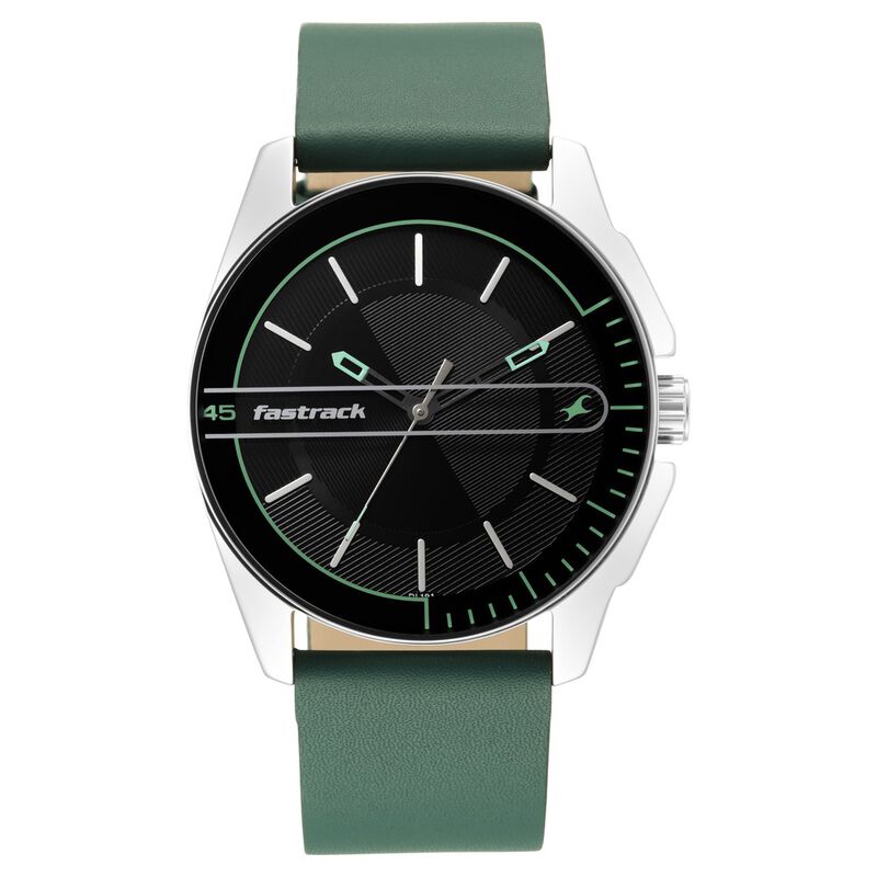 Buy Online Fastrack Wear Your Look Quartz Analog Black Dial Leather ...