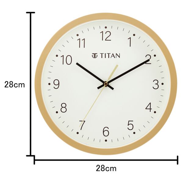 Buy Online Titan Classic Quartz Analog White Dial Wall Clock With ...