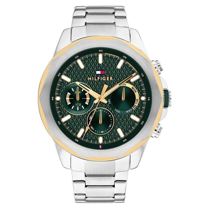Buy Online Tommy Hilfiger Quartz Multifunction Green Dial Silver ...