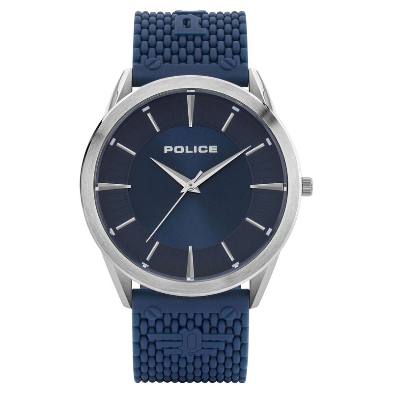Buy Online Police Quartz Analog Blue Dial Silicone Strap Watch for Men ...