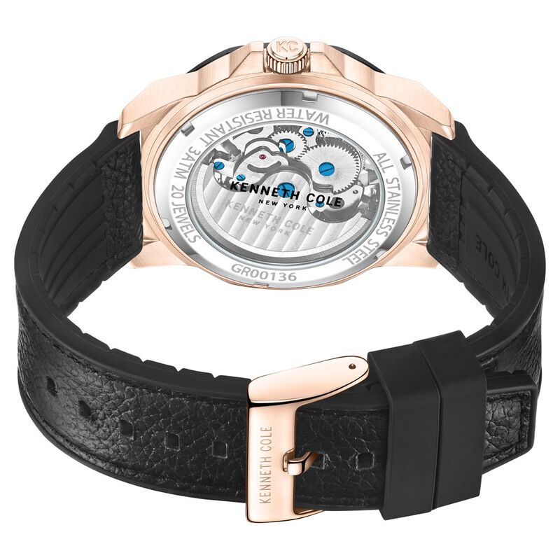 Buy Online Kenneth Cole Automatic Black dial Leather Strap Watch for ...