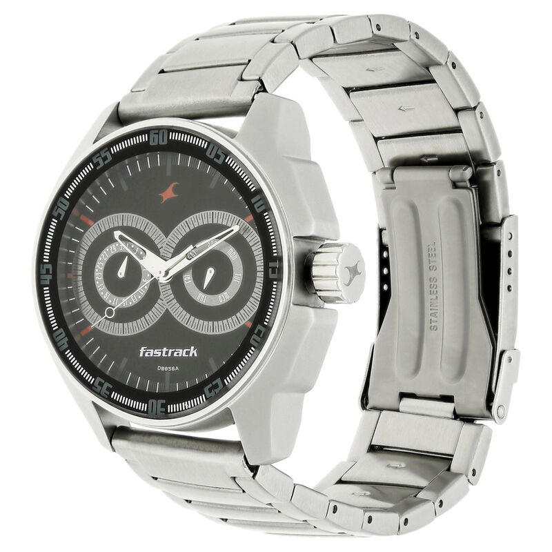 Buy Online Fastrack Black Magic Quartz Analog Black Dial Stainless ...