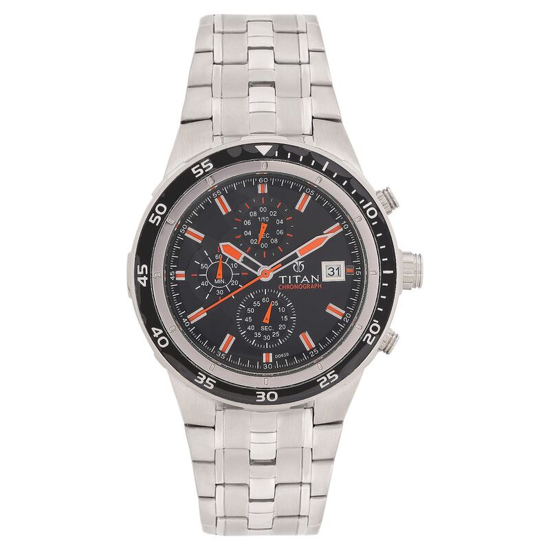 Buy Online Titan Quartz Chronograph Black Dial Watch for Men ...