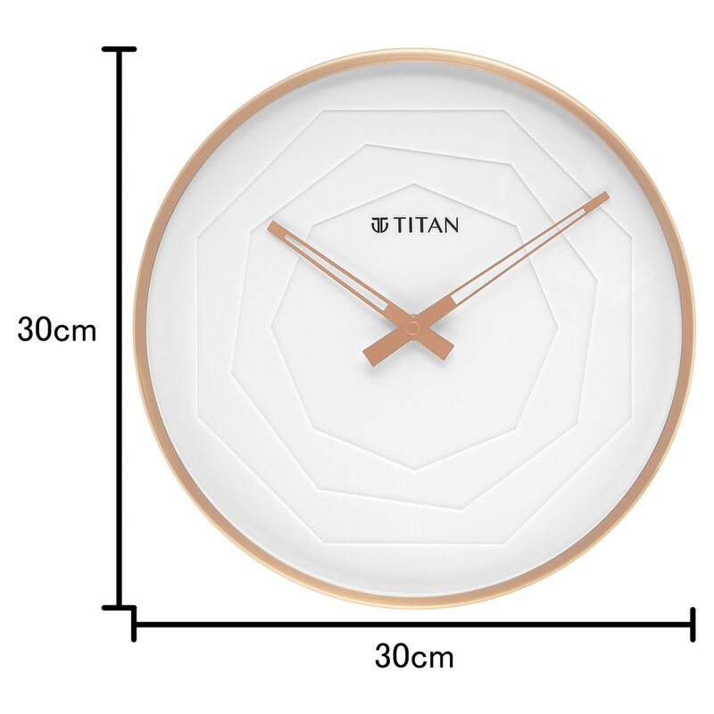 Buy Online Titan Metallic Wall Clock with rose Gold Frame and Multi ...