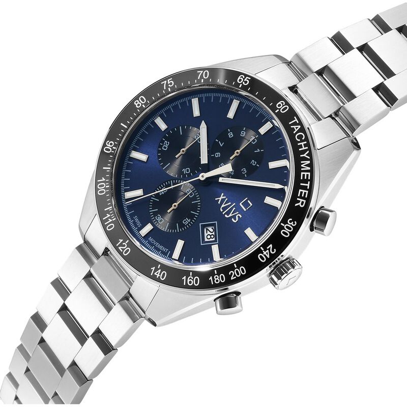 Buy Online Xylys Quartz Chronograph Blue Dial Silver Stainless Steel ...