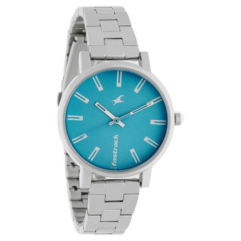 Buy Online Fastrack Fundamentals Quartz Analog Blue Dial Stainless ...