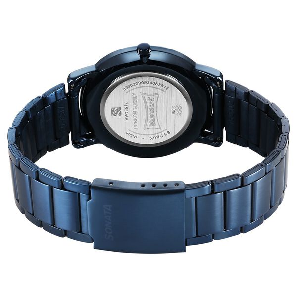 Buy Online Sonata Sleek Quartz Analog Blue Dial Blue Stainless Steel ...