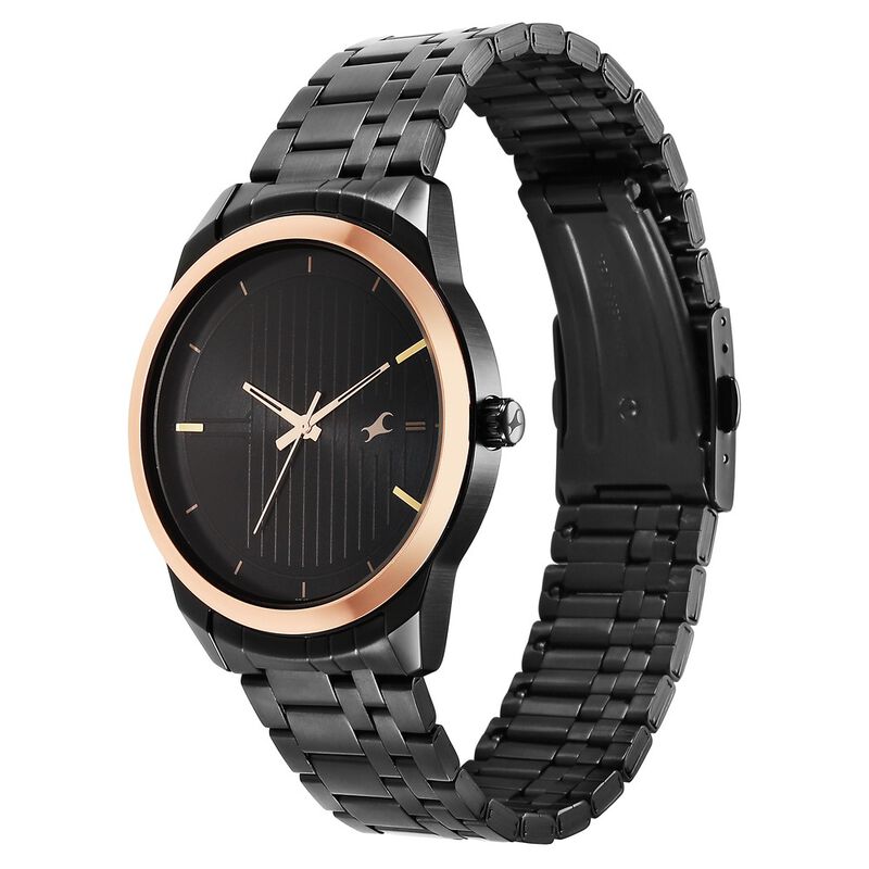 Buy Online Fastrack Stunners Quartz Analog Black Dial Metal Strap Watch ...