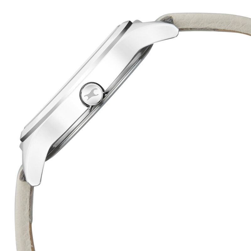 Buy Online Fastrack Stunners Quartz Analog White Dial Leather Strap ...
