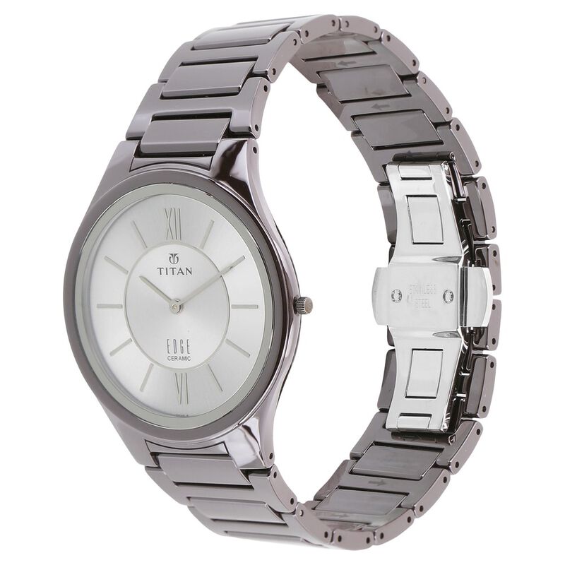 Buy Online Titan Edge Ceramic Quartz in Silver Grey Dial Watch for Men ...
