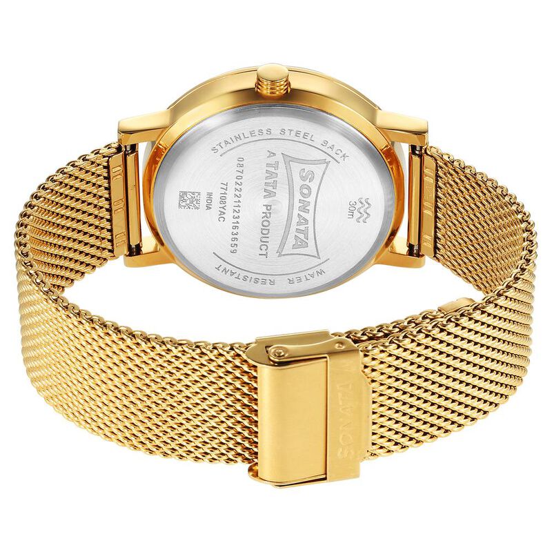 Buy Online Sonata Utsav Quartz Analog with Day and Date Champagne Dial ...