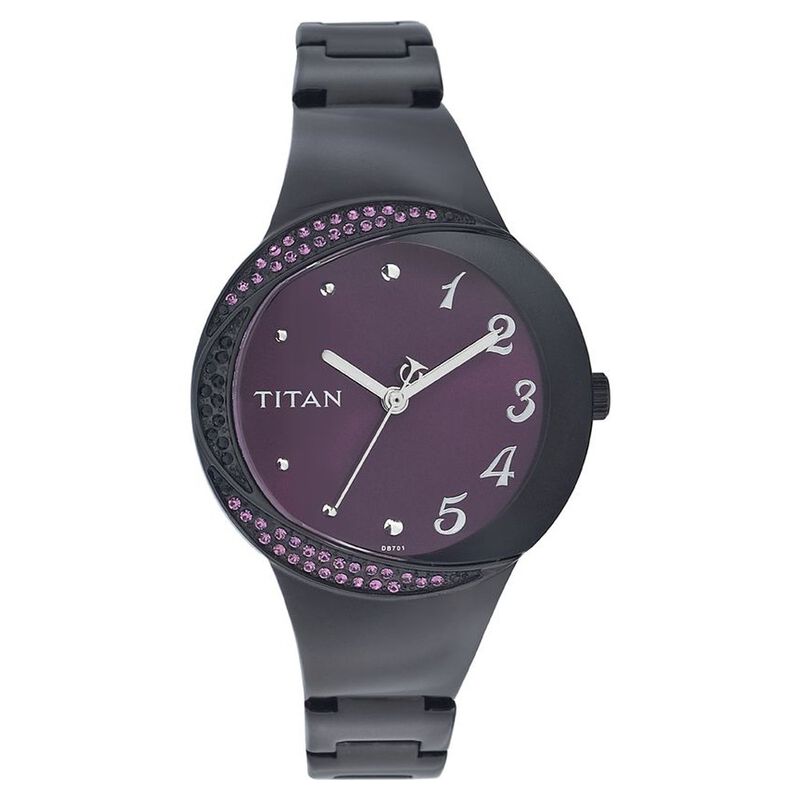 Buy Online Titan Quartz Analog Purple Dial Watch for Women - 9928nm01 ...