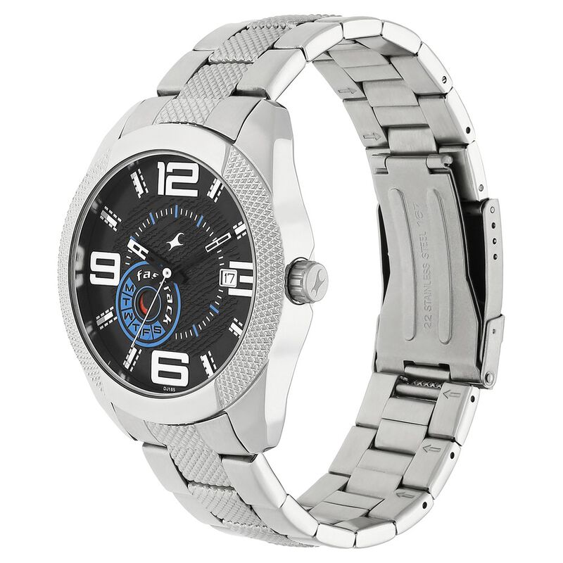 Buy Online Fastrack Denim Quartz Analog Black Dial Stainless Steel ...