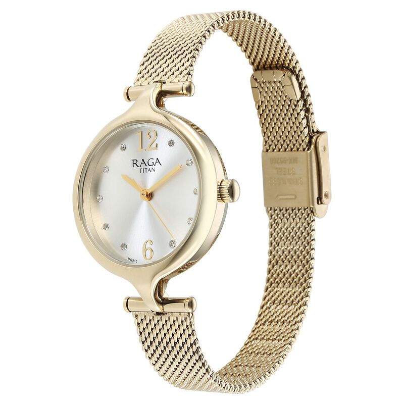 Buy Online Titan Raga Showstopper Quartz Analog Silver Dial Metal Strap ...