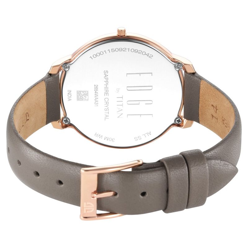 Buy Online Women Edge Black Dial Black Leather Strap Watch - ns2654wl01 ...