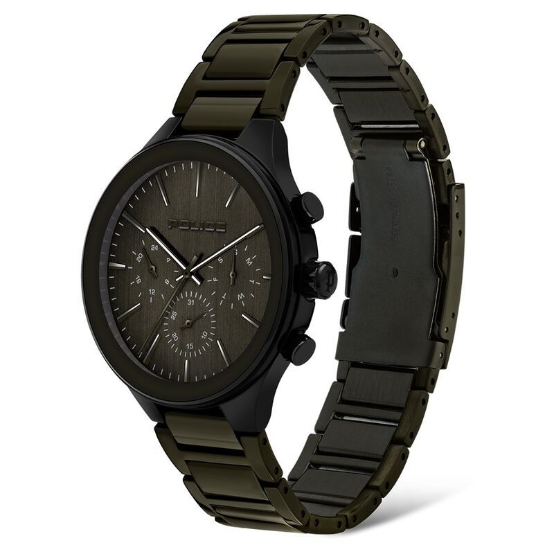Buy Online Police Quartz Multifunction Green Dial Metal Strap Watch for ...