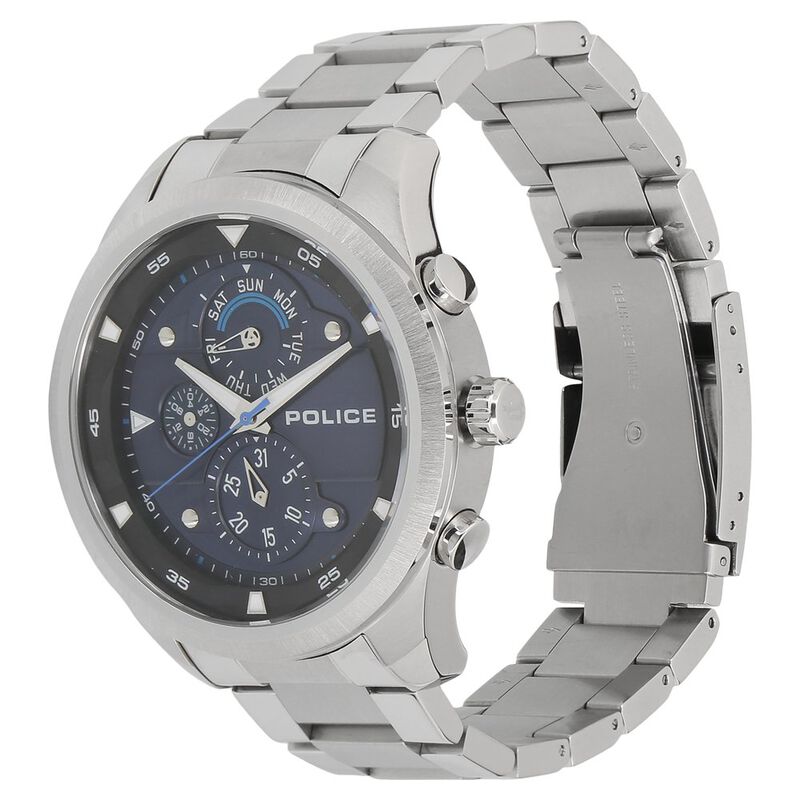 Buy Online Police Quartz Multifunction Blue Dial Metal Strap Watch for ...